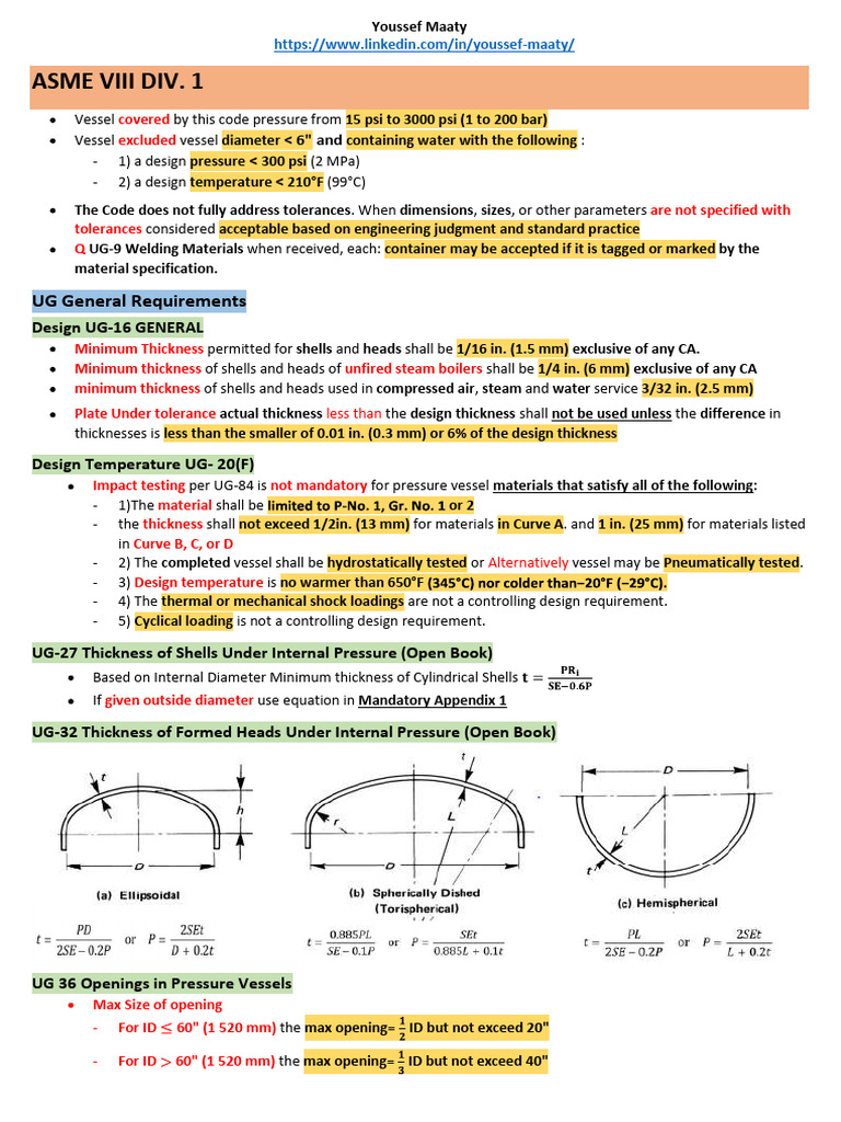 ASME VIII Div1 - Ejercicio | PDF