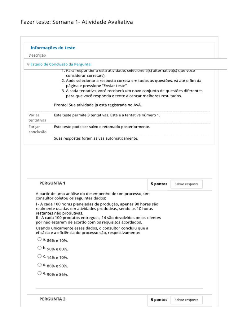Indicadores de Desempenho para A Tomada de Decisão Atividade 1 Sem Resp | PDF