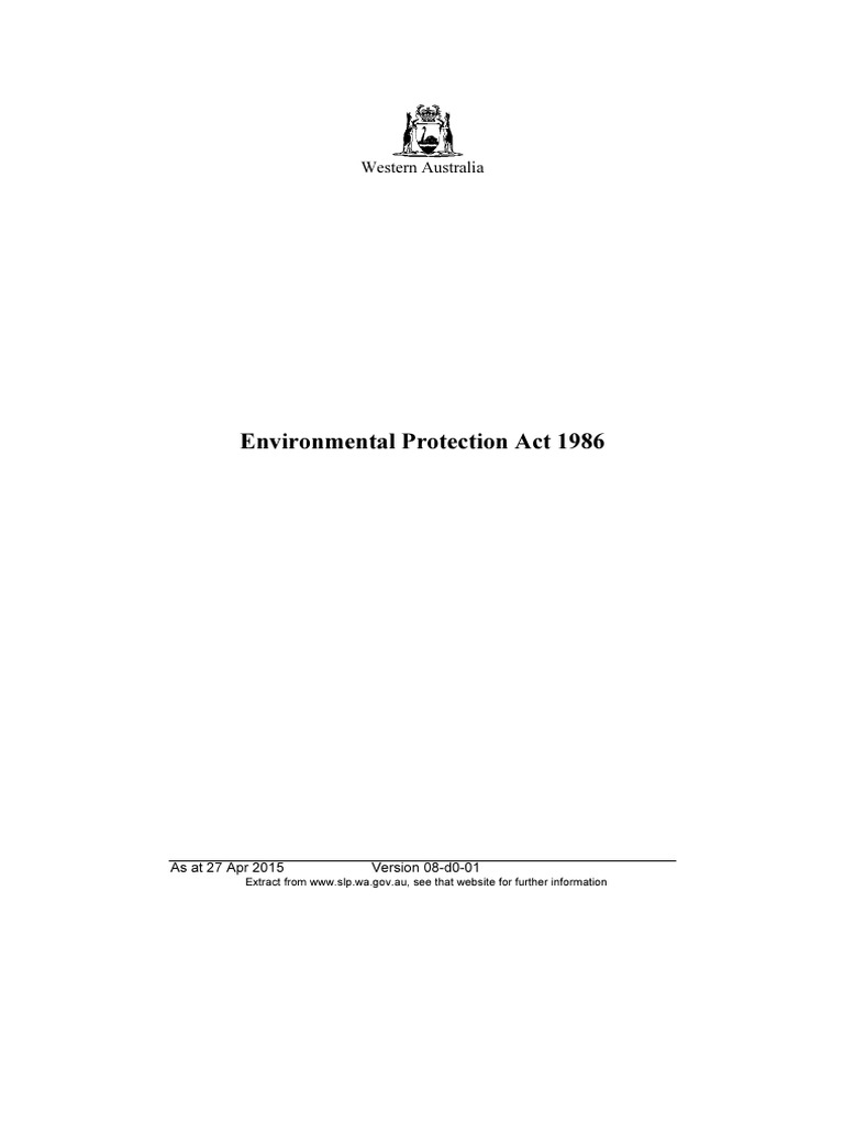 Environmental Protection Act 1986 - (08-d0-01) | PDF
