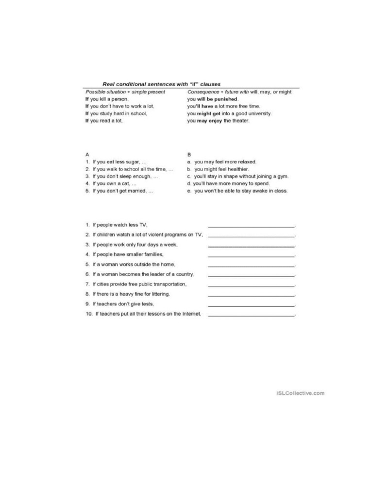 Conditional Sentence Exercises | PDF