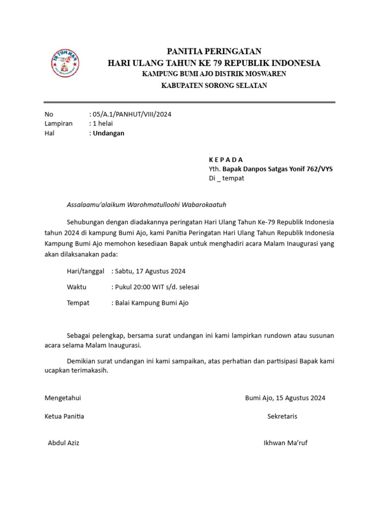 Undangan Malam 17an | PDF