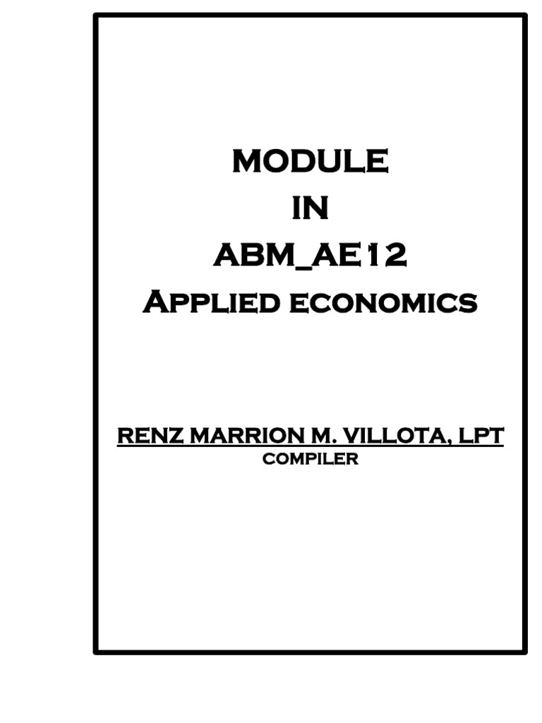 Applied Economics Module 1 | PDF | Supply (Economics) | Supply And Demand