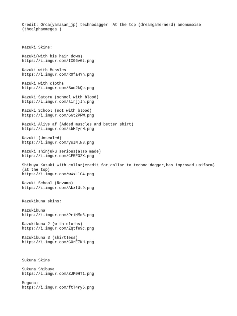 Reskin For Jujutsu Craft 2 | PDF