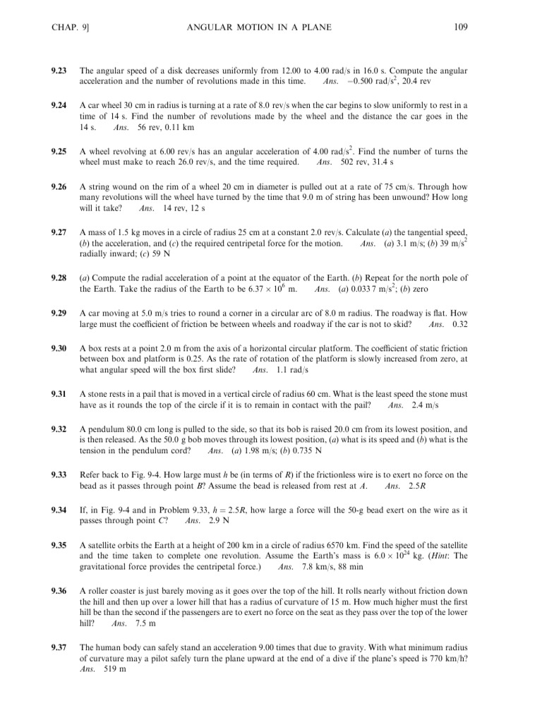 Circular Motion Problems | PDF