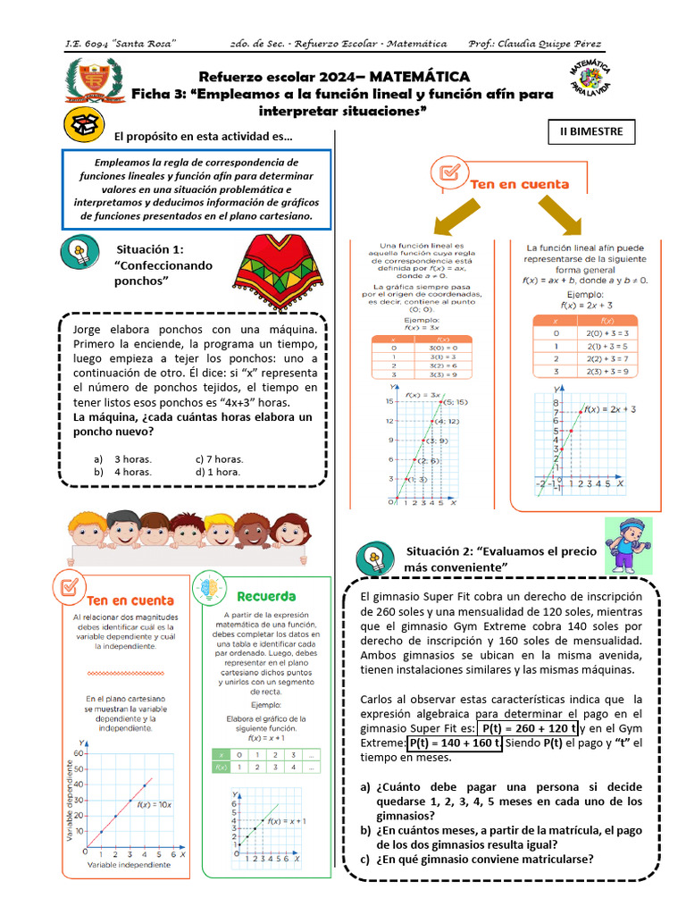 Ficha 3 - Refuerzo Escolar - 2do.2024. II Bimestre | PDF