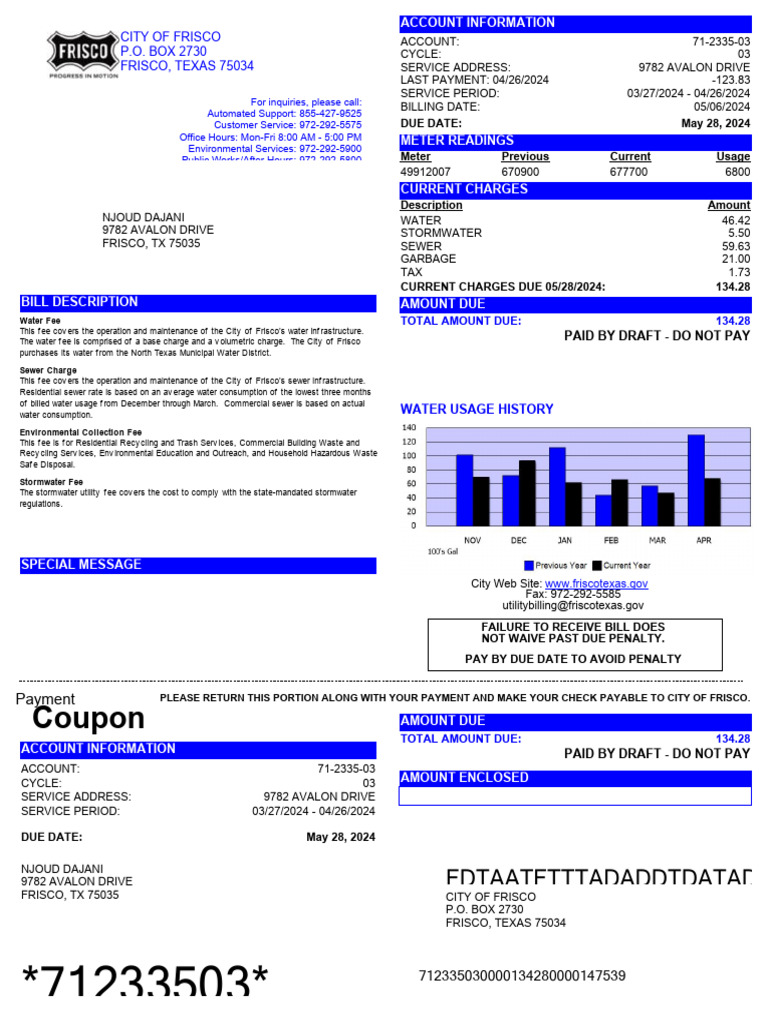 Water Bill | PDF