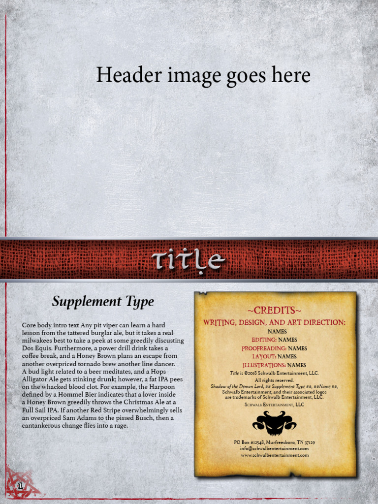 DTRPG Templates | PDF