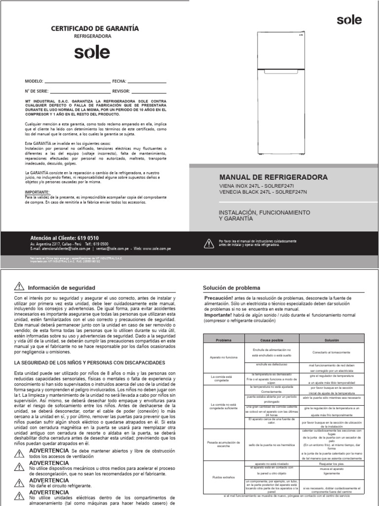 Sole Manual Refri 1 | PDF