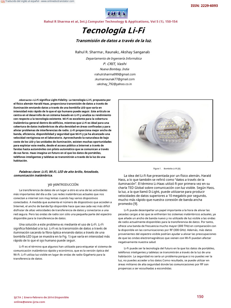Li Fi Technology Transmission of Data TH - En.es | PDF | Diodo emisor ...