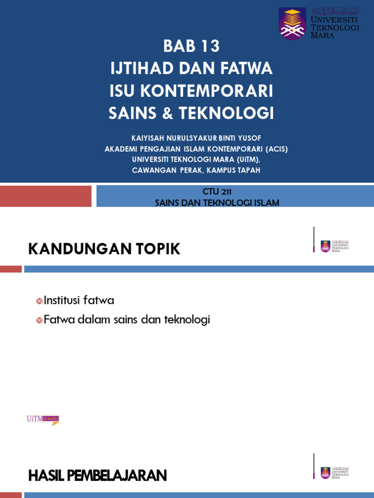 B13 - Ijtihad & Fatwa Isu Kontemporari | PDF