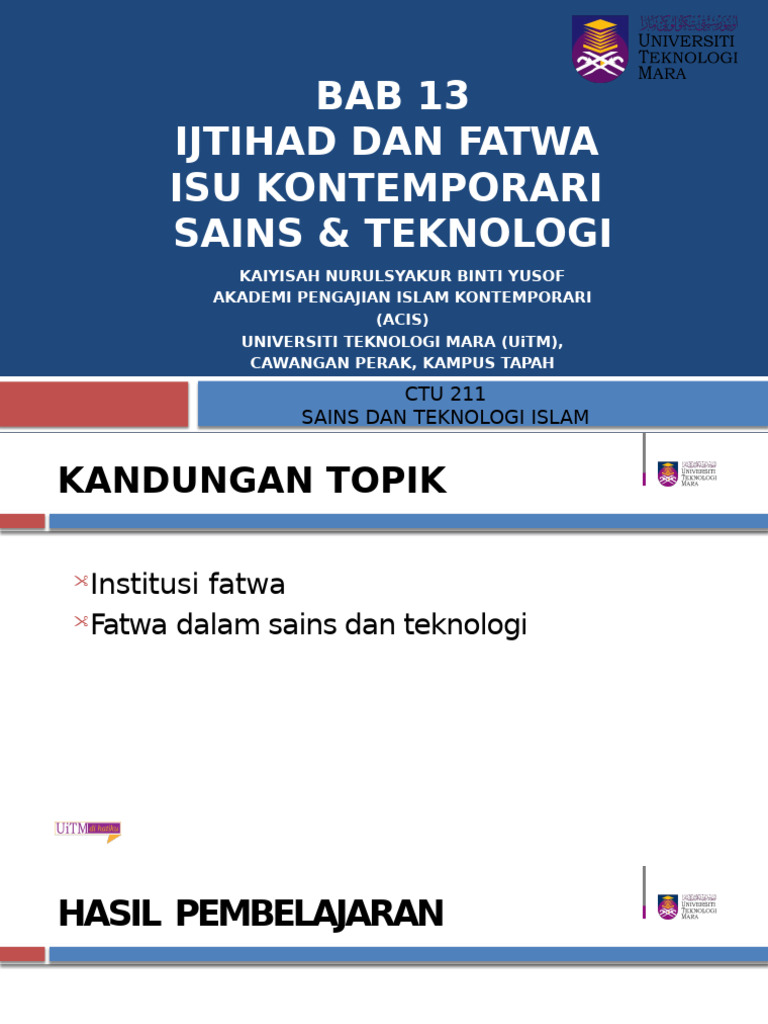 B13 - Ijtihad & Fatwa Isu Kontemporari | PDF