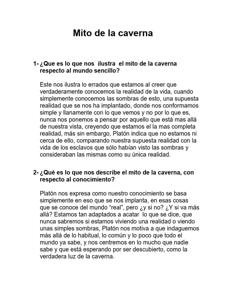 El Mito de La Caverna | PDF