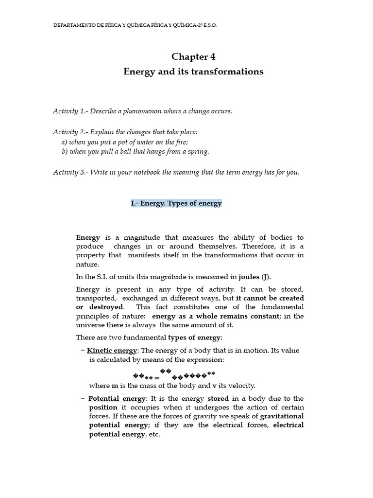 Chapter 4. Energy | PDF
