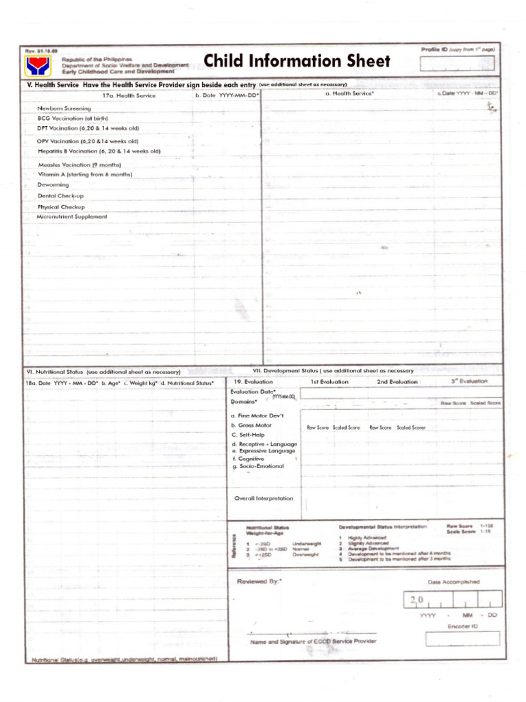 Child Information Sheet Page1 | PDF