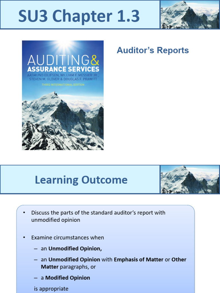 SU3.2 MiniLecture CH1.3 Audit Report | PDF