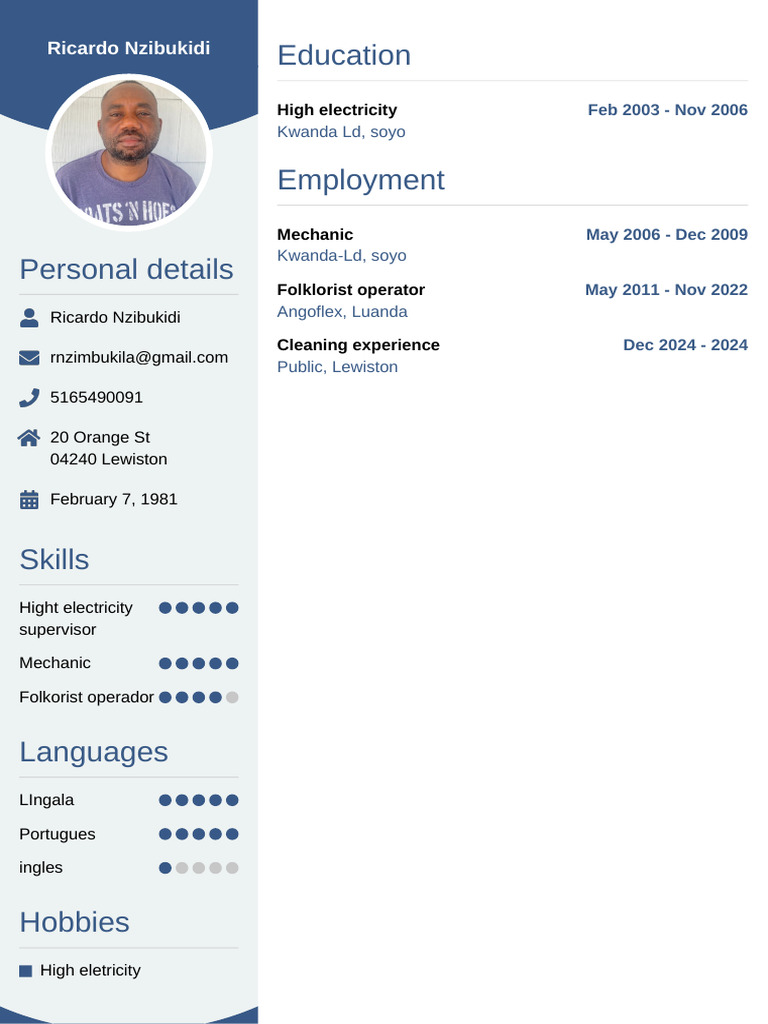 Resume Ricardo Nzibukidi | PDF