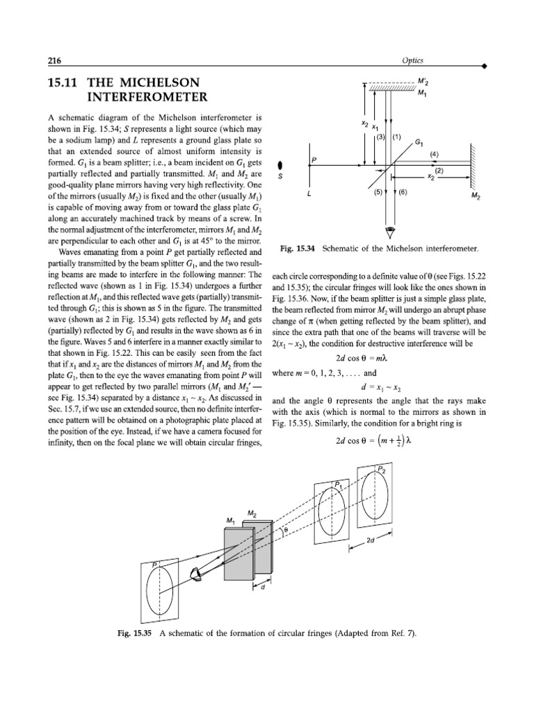 Michelson Interferometer | PDF
