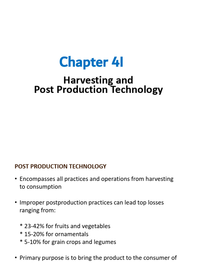 CS2.C4I.harvesting and Post Production Technology | PDF