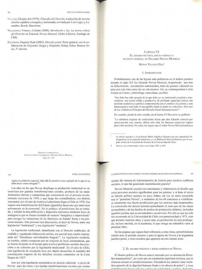 VILLEGAS El Ideario Pol Tico Socio Jur Dico y Pol Tico Criminal de Novoa Monreal | PDF