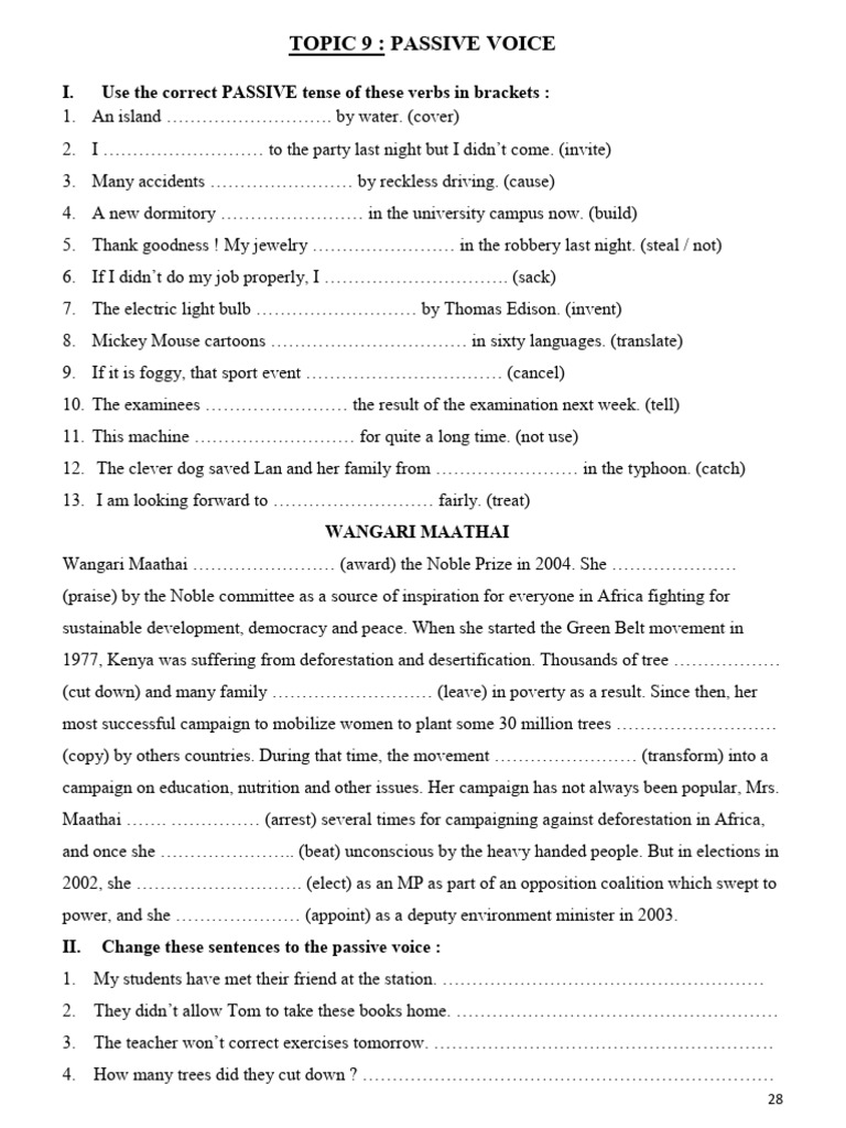 Passive Voice - Practice | PDF
