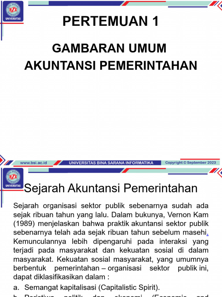 Pertemuan 1: Gambaran Umum Akuntansi Pemerintahan | PDF