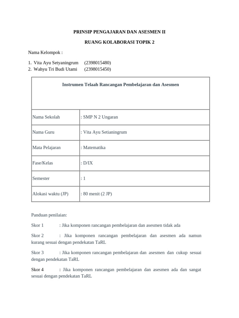 Topik 2 - Ruang Kolaborasi - T2 A - Wahyu Tri Budi Utami | PDF