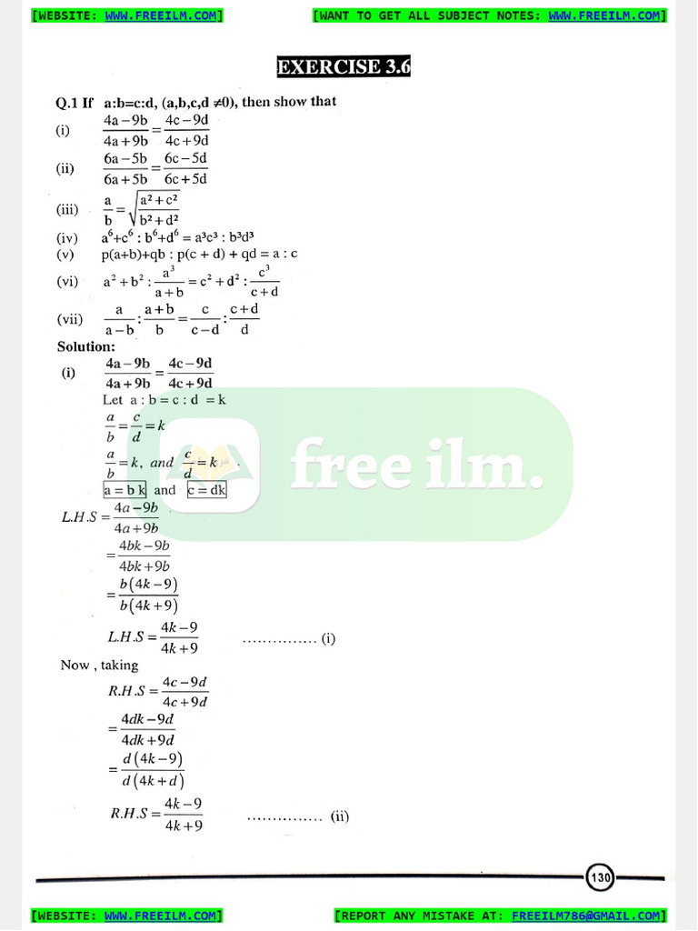 10th Maths Chap3 Ex 3.6 | PDF