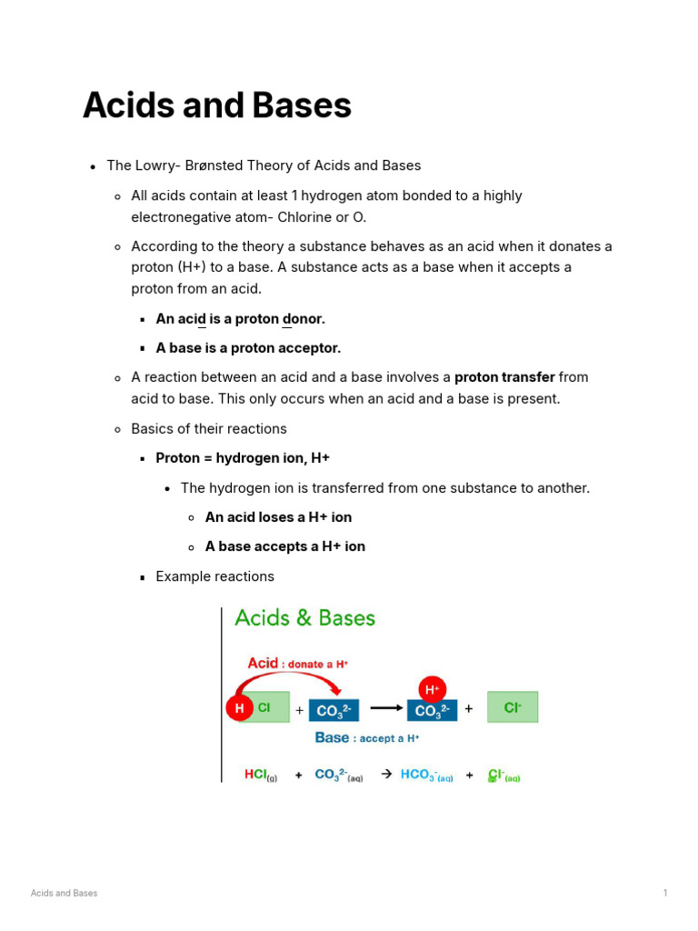 STEMmakhachev Acids and Bases Notes | PDF | Acid | Ph