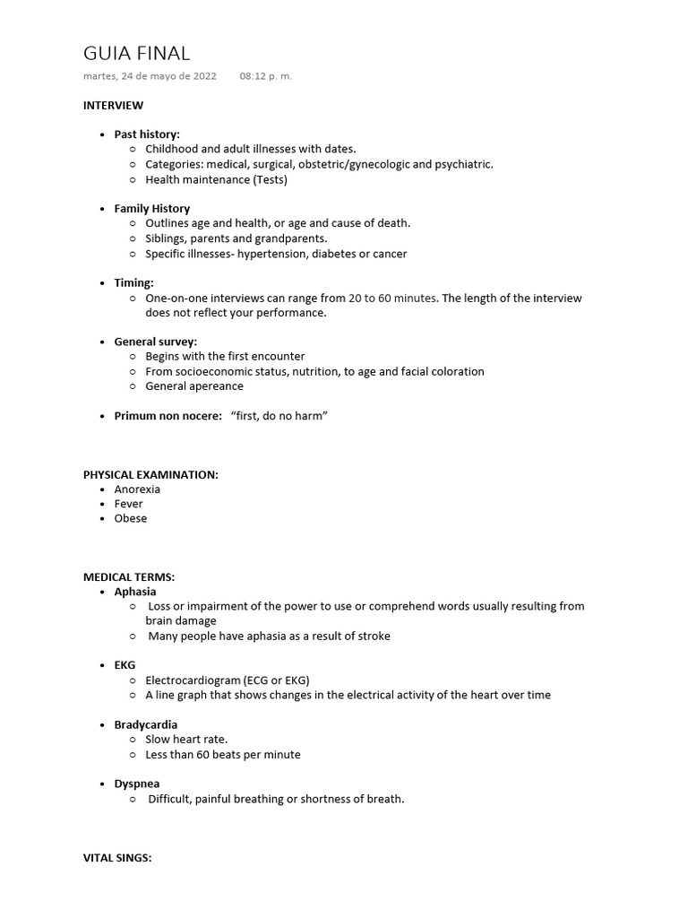 GUIA FINAL INGLES MEDICO | PDF