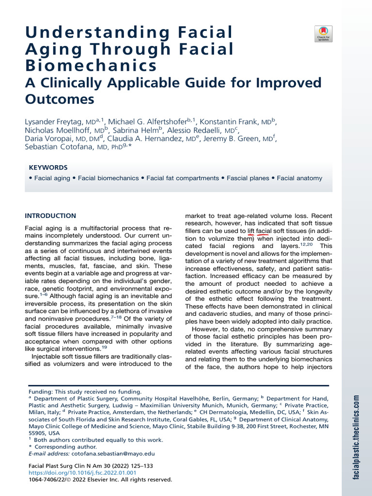Freytag L Et Al 2022 Understanding Facial Aging Through Facial ...