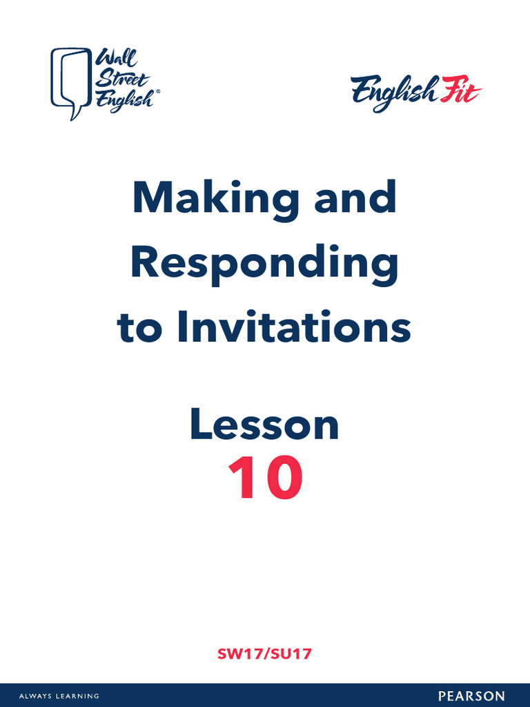 L010 - SW17 - SU17 - Making and Responding To Invitations - V2 | PDF