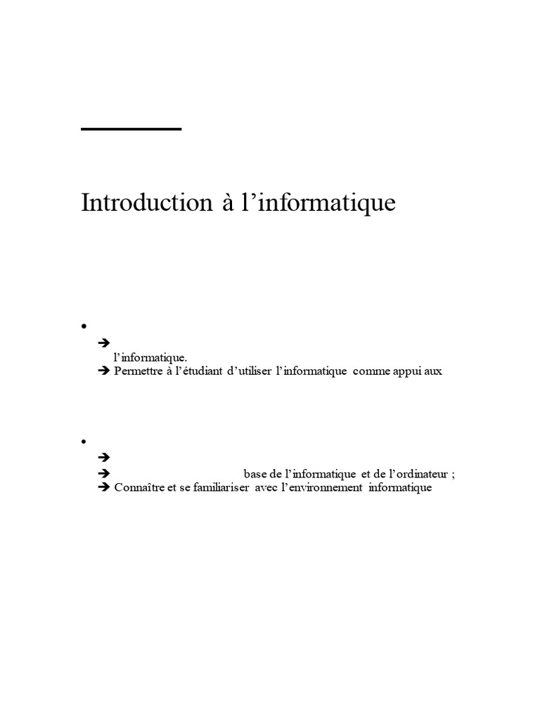 Chapitre 1 - Introduction A L'informatique-1 | PDF