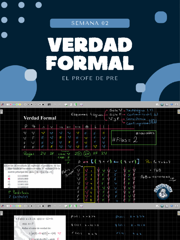 Avs2 - Raz Logico - Verdad Formal - Solucionario | PDF