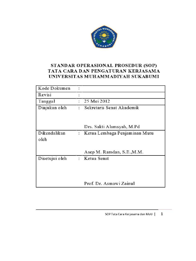 SOP Tata Cara Kerjasama Dan MoU | PDF