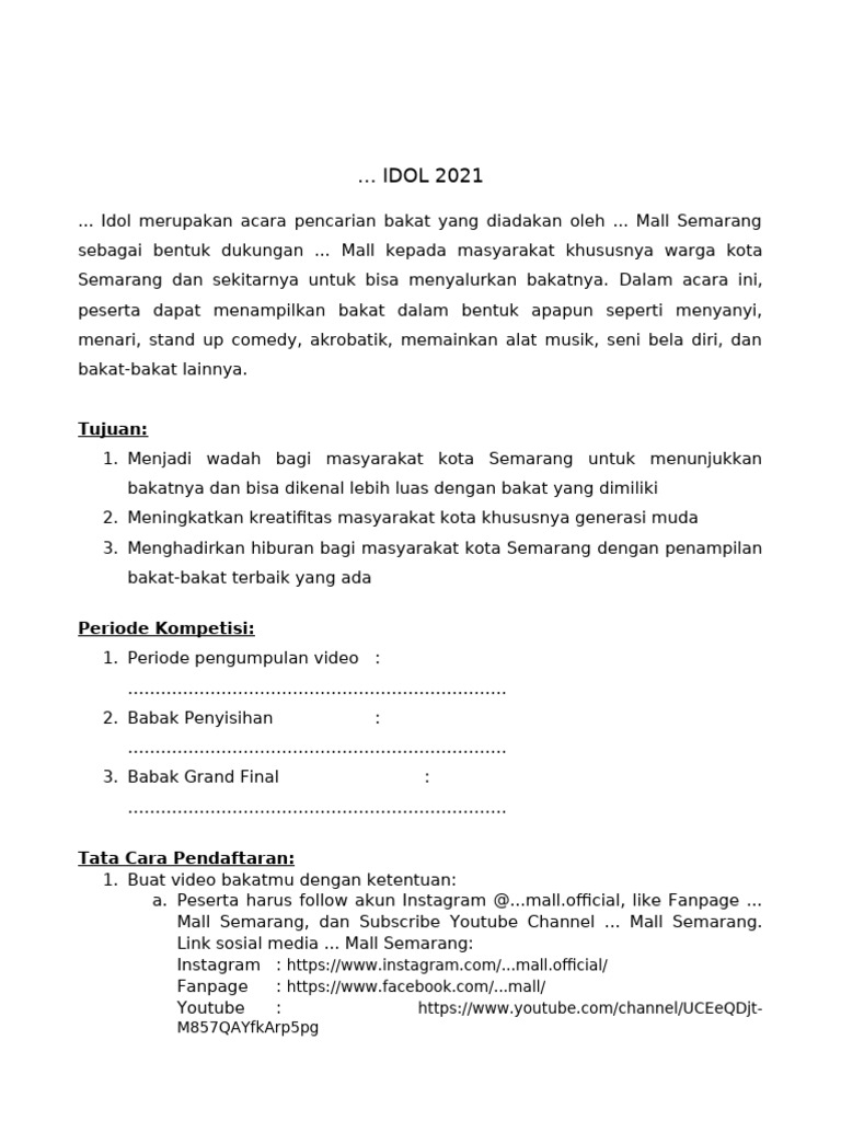 Syarat Dan Ketentuan ... Idol | PDF