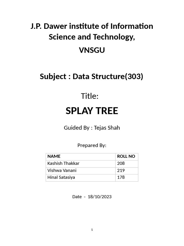 Splay Tree | PDF