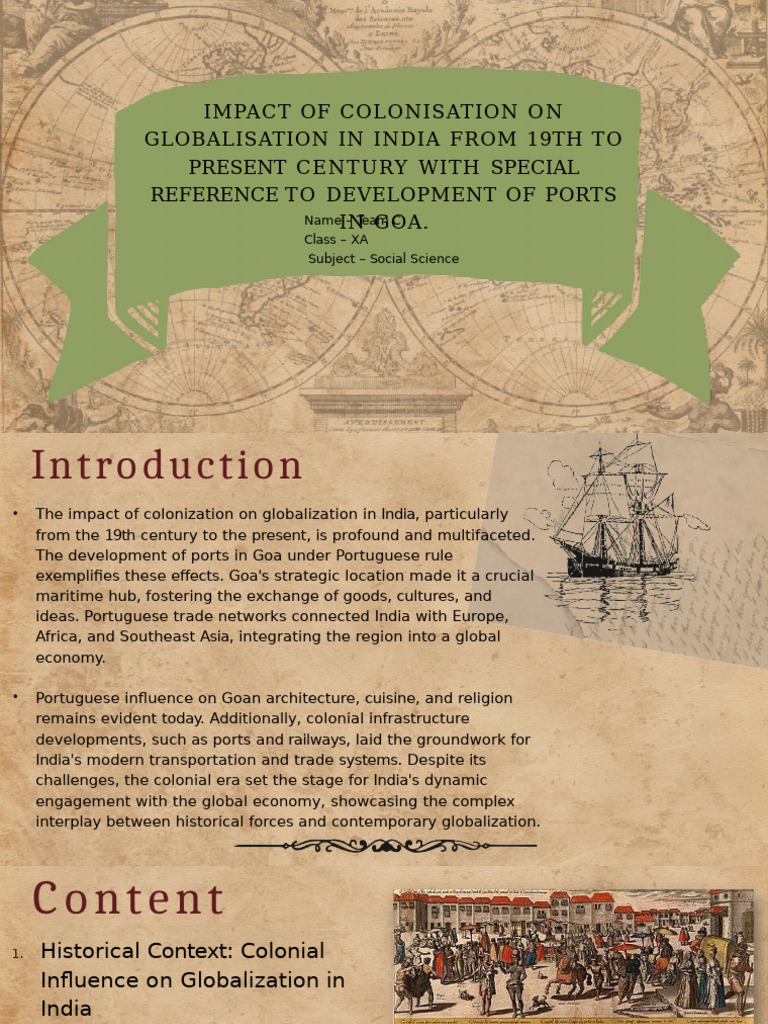 Impact of Colonisation On Globalisation in India From 19Th To Present Century With Special ...