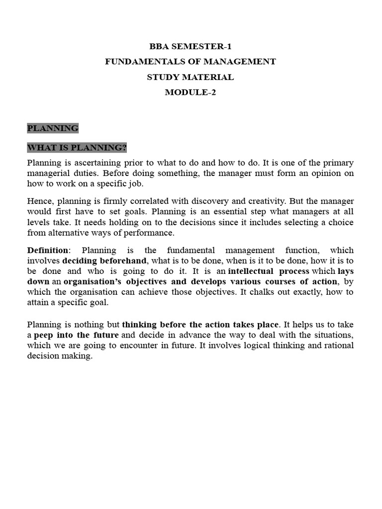 POM MODULE-2 BBA SEM-1.docx | PDF