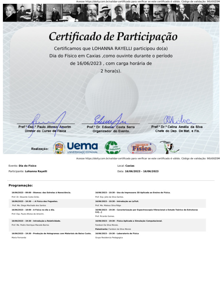 Certificado Participacao vzXkI | PDF