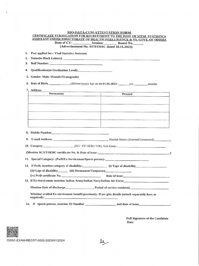 Biodata VSA-2023 - 0001 | PDF
