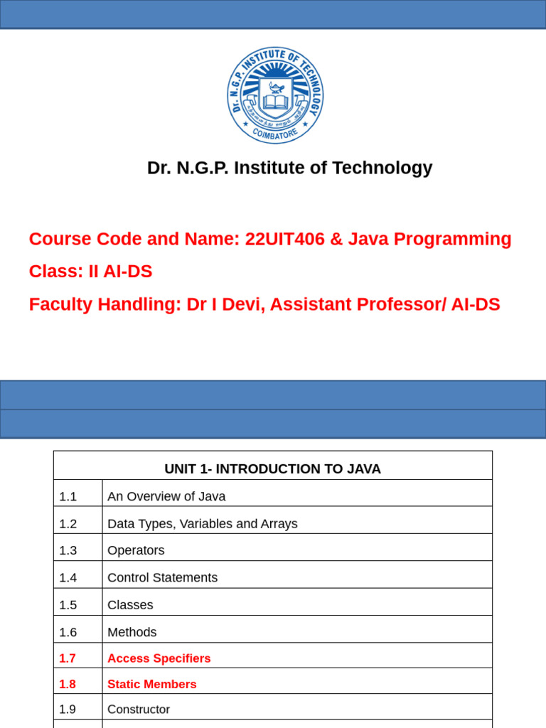 1.7 Access Specifiers | PDF