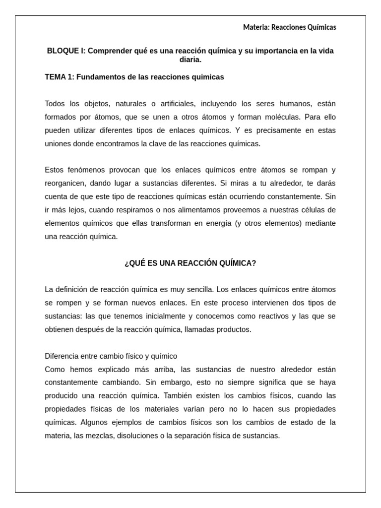 Reacciones Quimicas | PDF