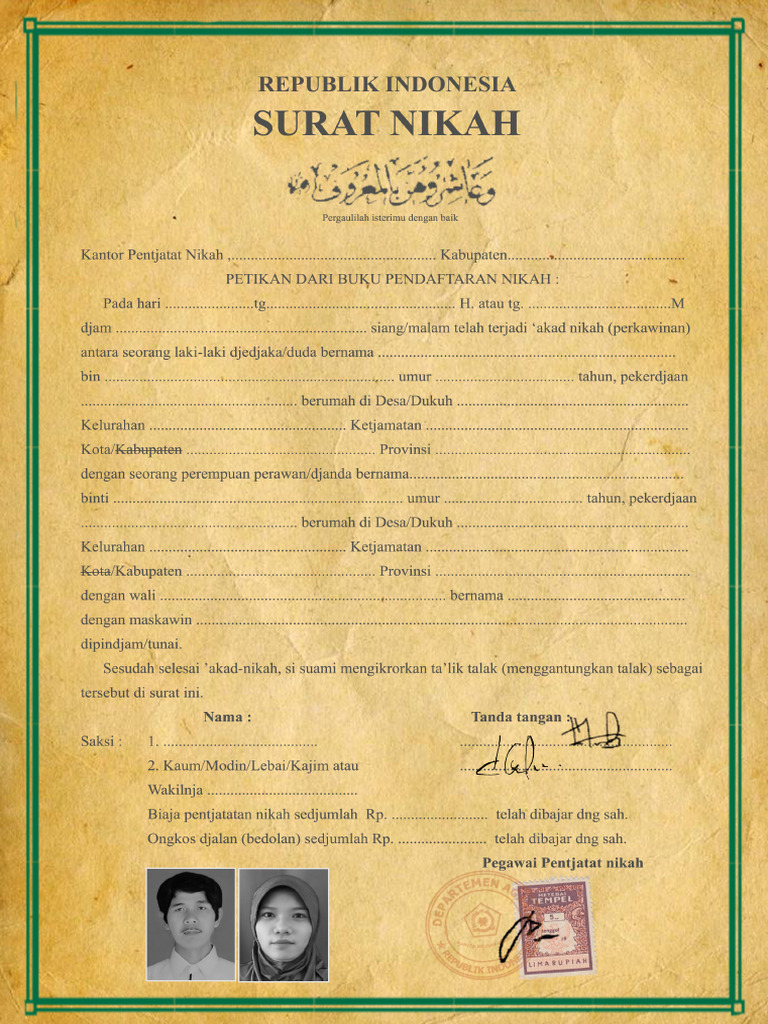 Surat Nikah Ok2 | PDF