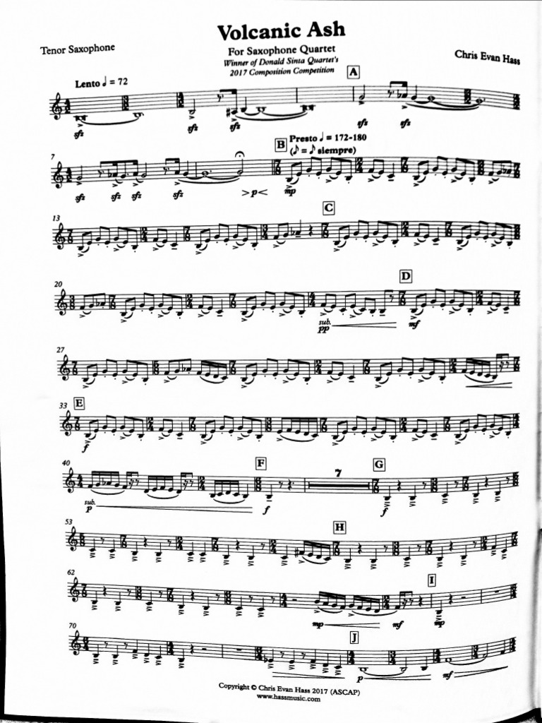 Volcanic Ash Tenor Sax | PDF