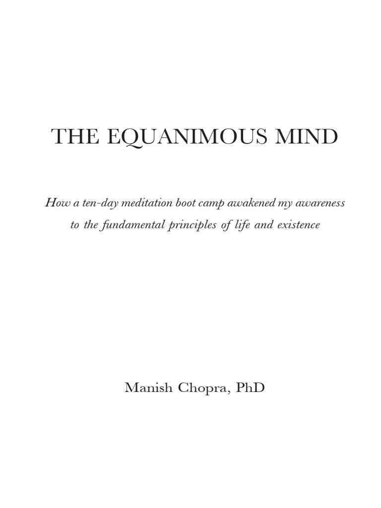 The Equanimous Mind | PDF | Self-Improvement