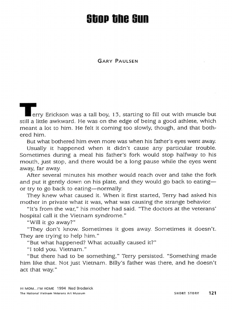 Stop The Sun by Gary Paulsen | PDF