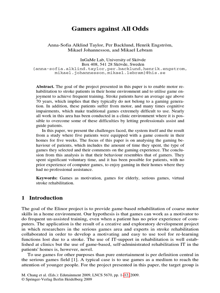 Gamers Against All Odds | PDF