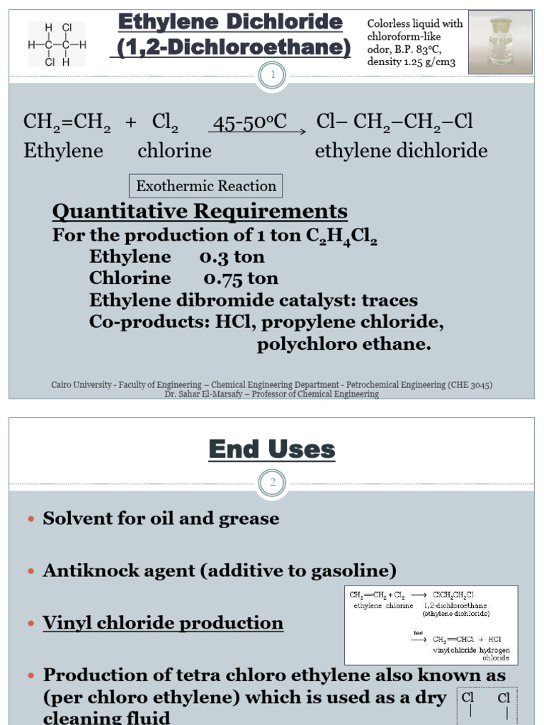 (PET) Lec 02 Ethylene Dichloride | PDF