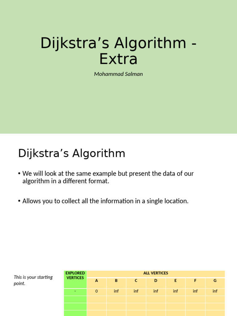 Dijkstra's Algorithm - Extra | PDF