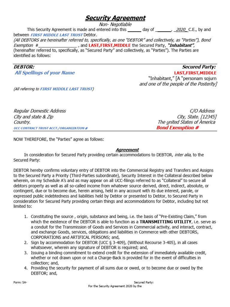 Security Agreement Template | PDF